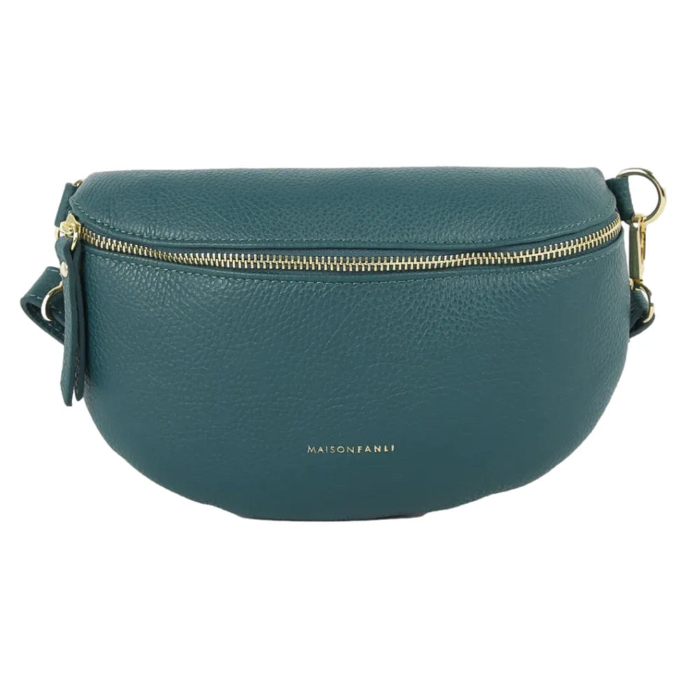 MAISON FANLI-LEATHER BUM BAG -TEAL – House of Nicholetta